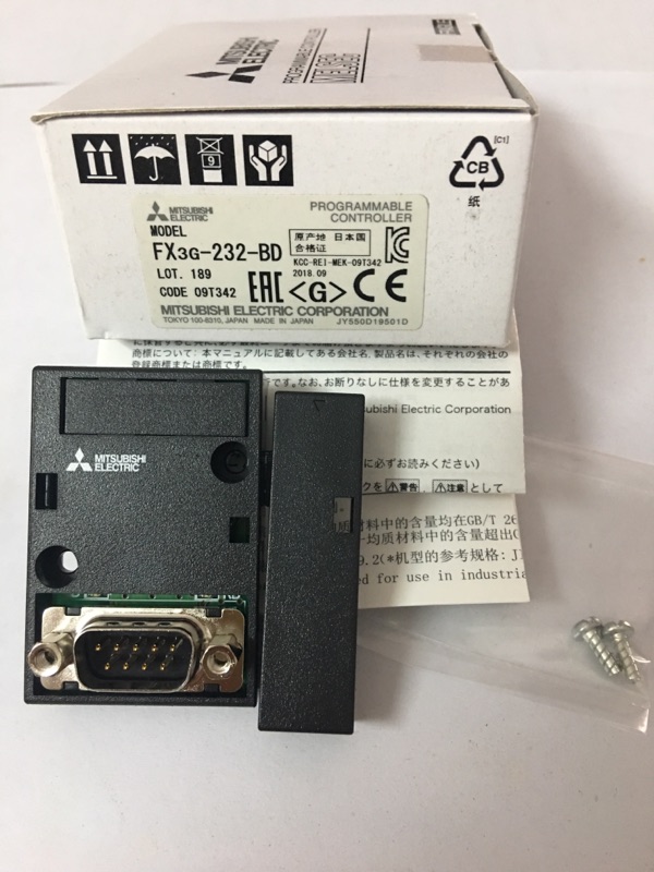 Mitsubishi FX3G expansion card FX3G-485-BD or FX3G-232-BD or FX3G-422-BD are optional