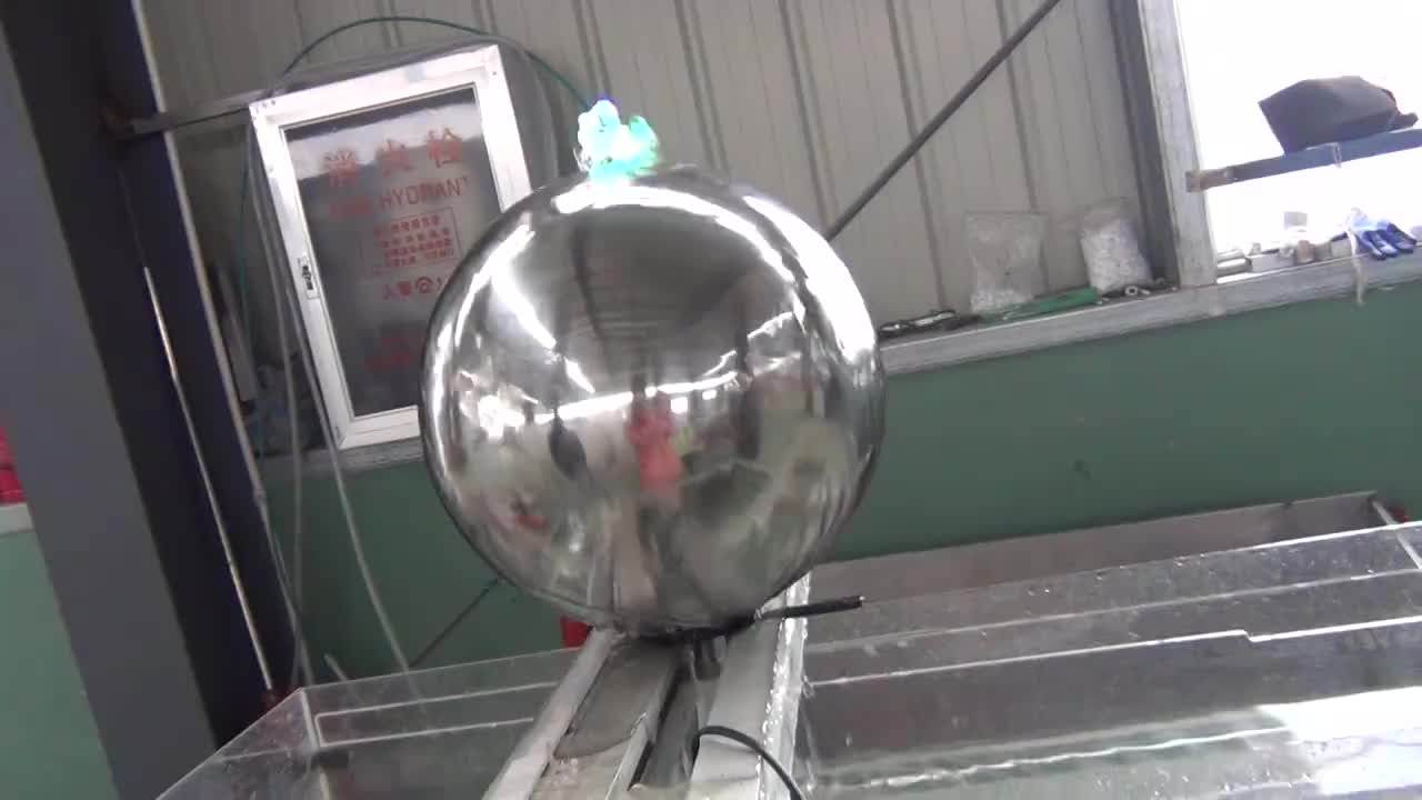 Stainless Steel Sphere Globe Hollow Ball Waterfall Fountain For Garden ...