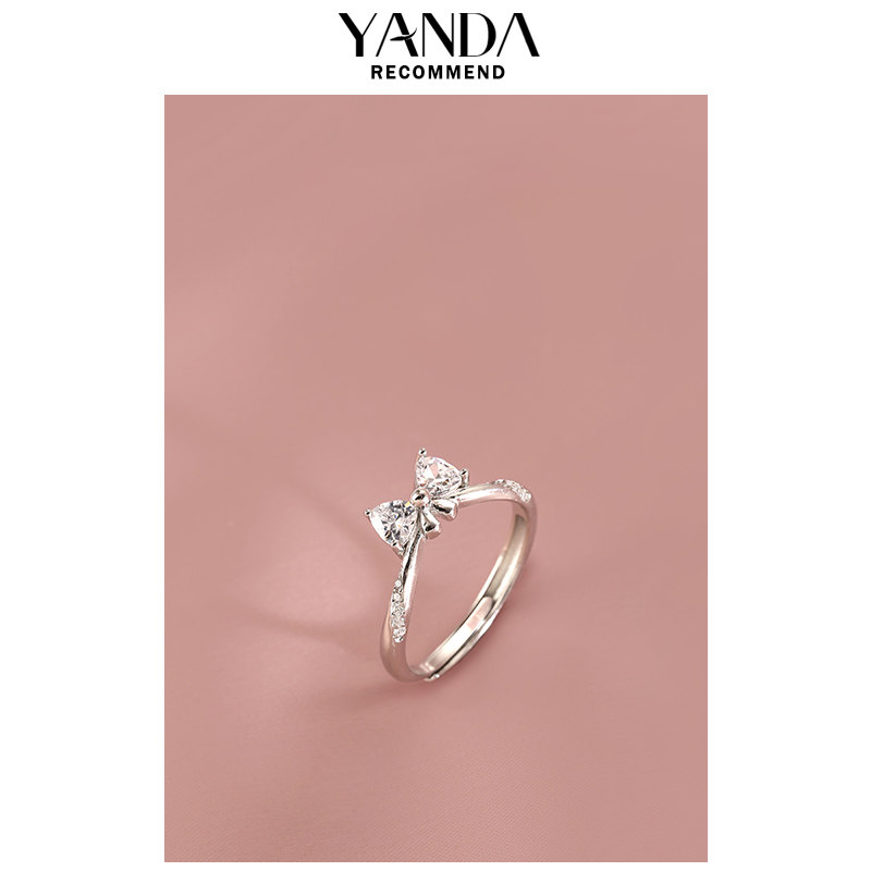 Yan heng sterling silver "runaway princess" bow ring: sweet without ...