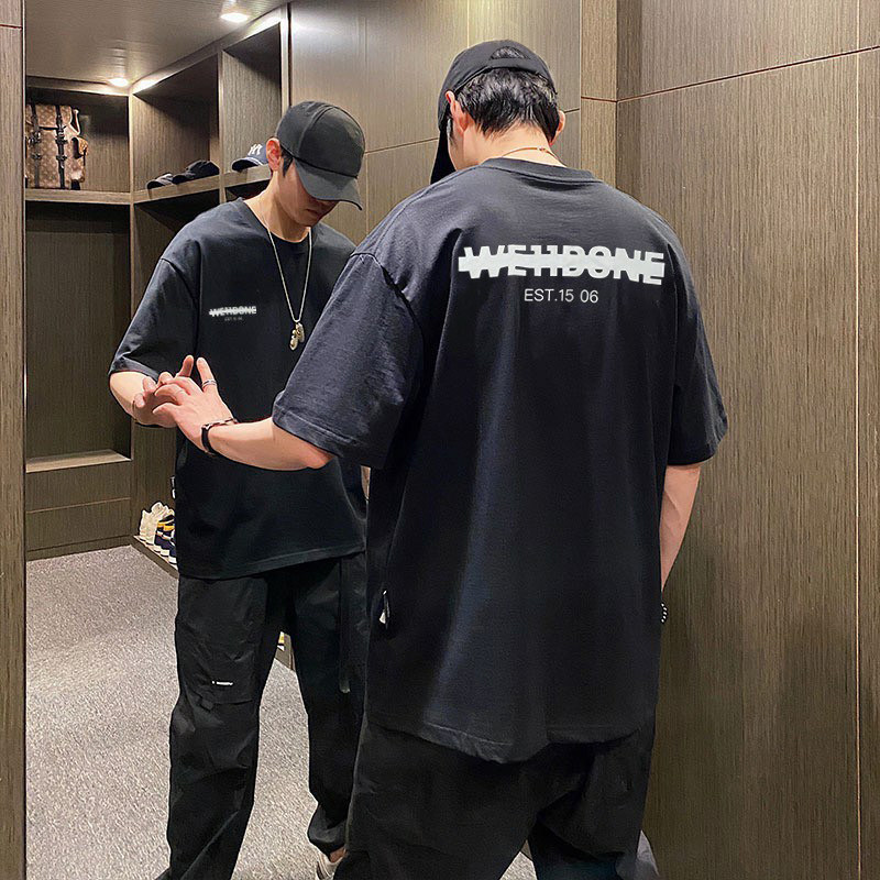 WE11DONE TRACK小众潮牌美式夏季宽松男士情侣半袖短袖纯棉T恤ins-阿里巴巴