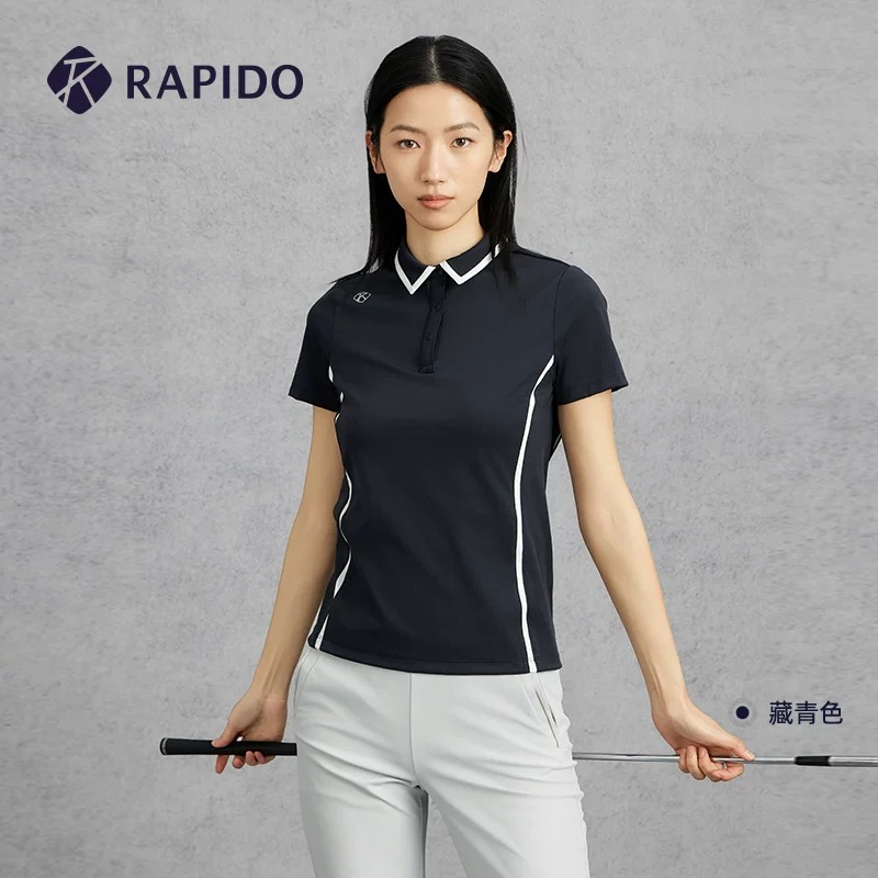 新品RAPIDO雳霹道2025春季女公主线撞色休闲短袖POLO衫CP5142E02-Taobao