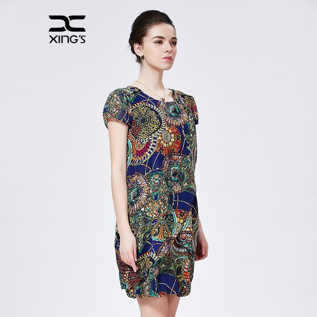 Xing's women's clothing summer mid-length large-size mother's dress ...
