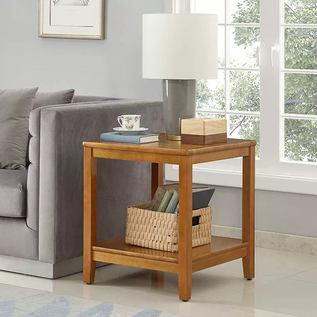 Living room sofa side table solid wood corner table Internet celebrity ...
