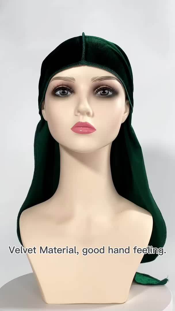 Hip-hop Mens Custom Durag With Logo Hair Du Rag Velvet Velours Homme ...
