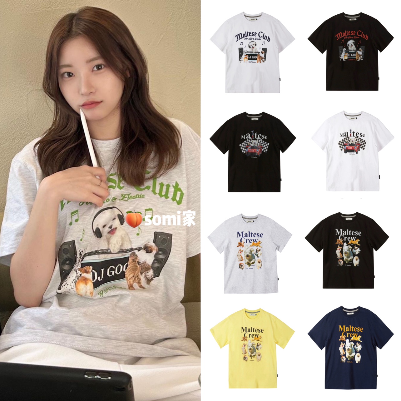 【现货】somi家 韩国直邮waikei赛车马尔济斯狗狗短袖T恤 ins同款-Taobao