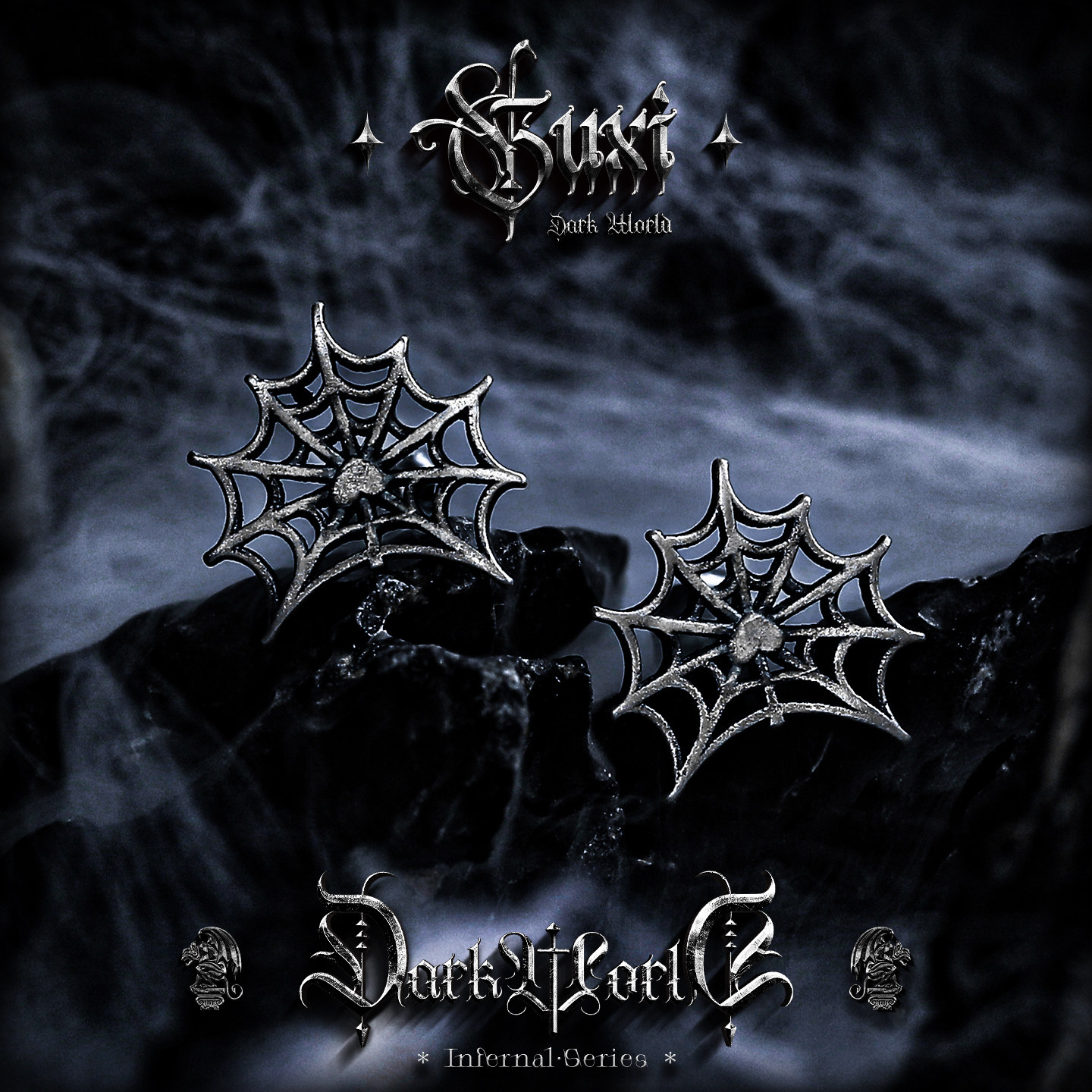 GUXI【侵蚀】暗黑风复古925银耳钉，男生也能戴的个性情侣耳饰！朋克风来袭，你准备好了吗？-银饰耳饰-淘宝好物网