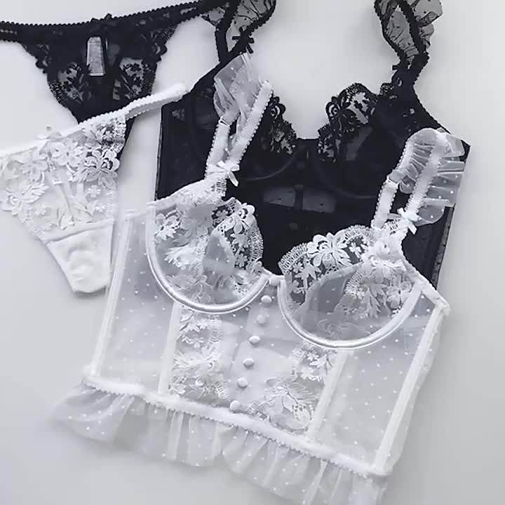 Ladies Intimates Women Sexy Lingerie Lace Up Underwire Tube Top Beauty ...