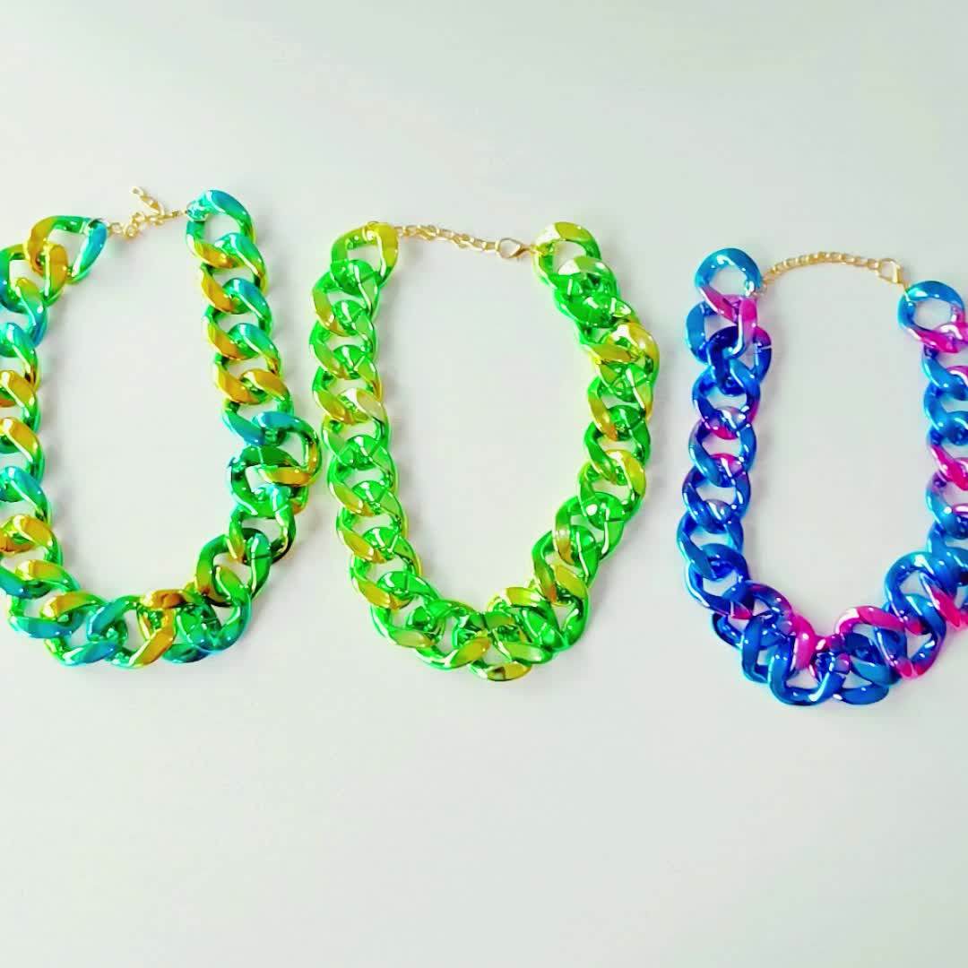 Wholesale New Jelly Transparent Color Custom Cuban Chain Summer Simple ...