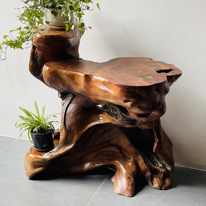 Raw wood root carving display stand: transform your balcony into a ...