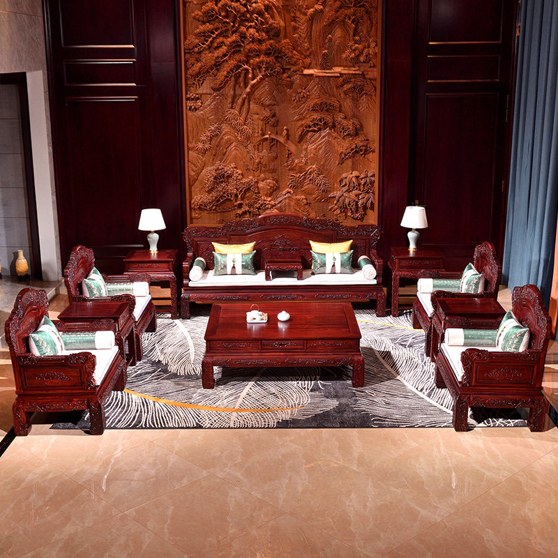 Redwood furniture fluffy red twigs sofa invented Qingqing classical ...