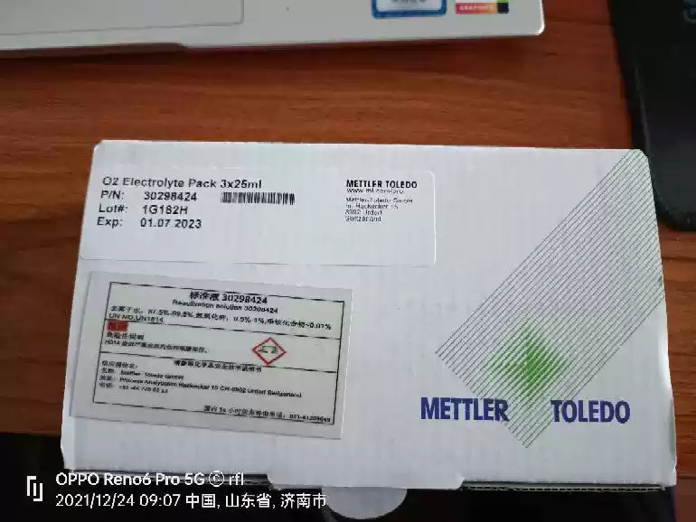 O2-Electrolyte Pack30298424溶氧电解液59907065 25ml/瓶
