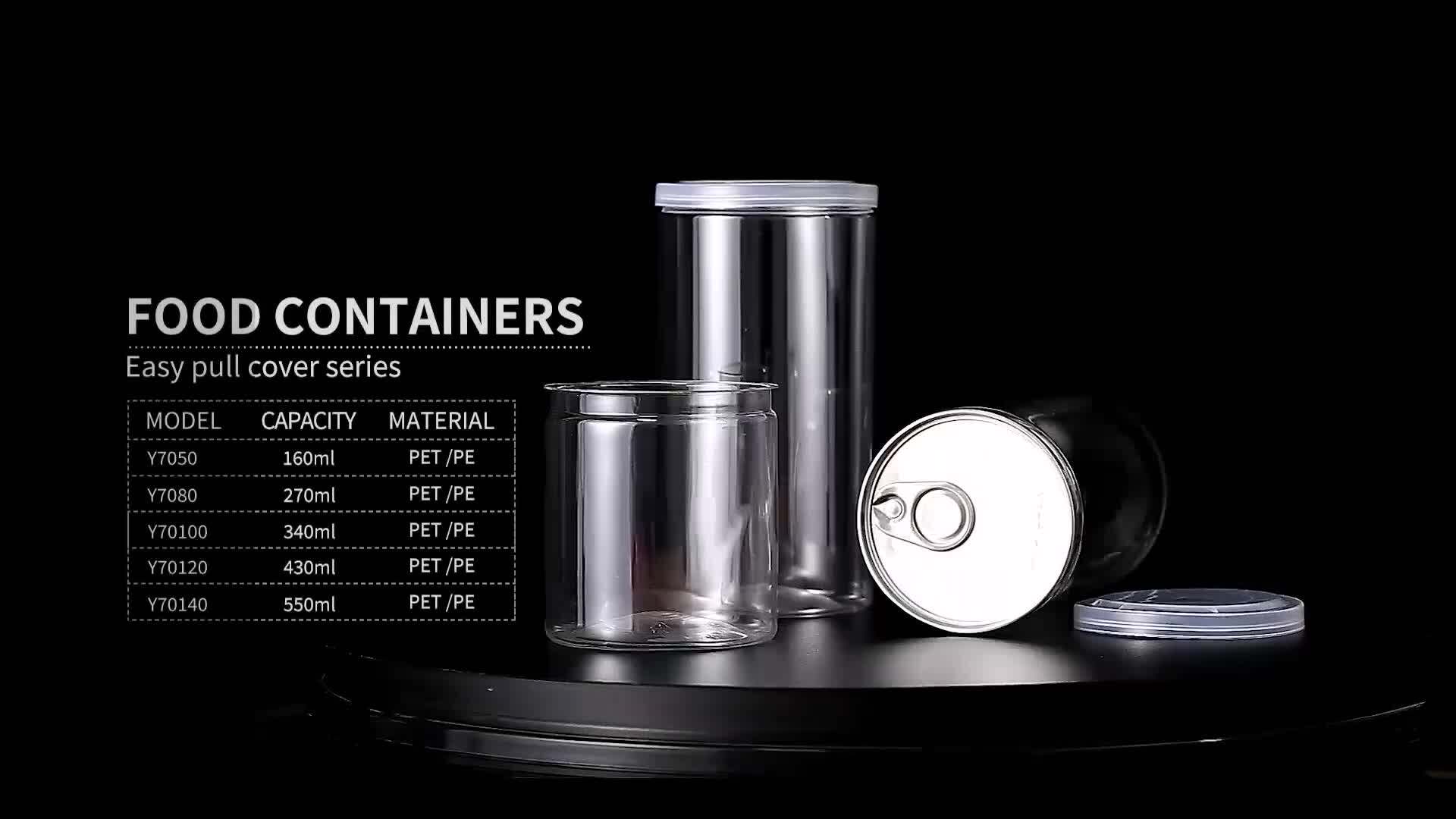 275ml Clear Pet Food Grade Snacks Clear Canned Easy Open Cookies ...