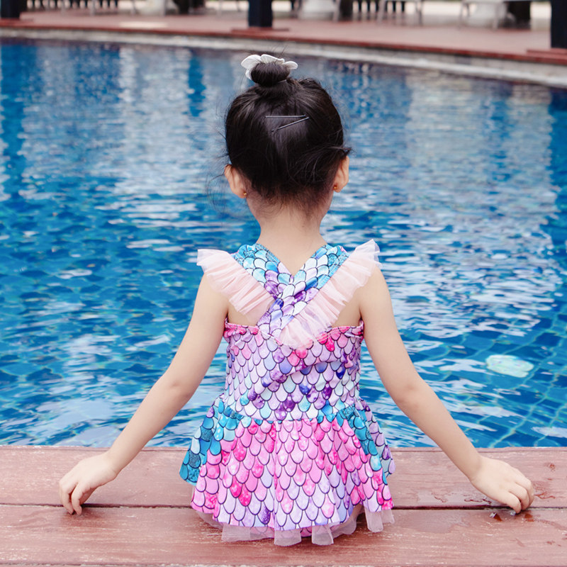 [USD 26.91] Children's swimsuit female conjoined princess mermaid ...