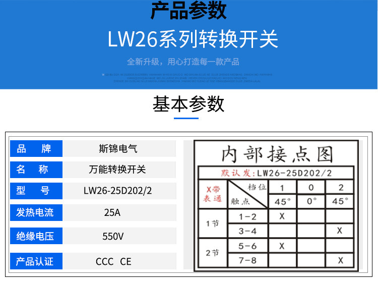 万能转换开关LW26-25/2 LW28三档二节倒顺双电源切换切断正反转-阿里巴巴