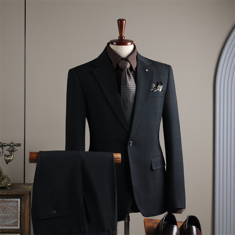 Men's 3-Piece English Style Classic Suit Jacket and Trousers Set for L ...