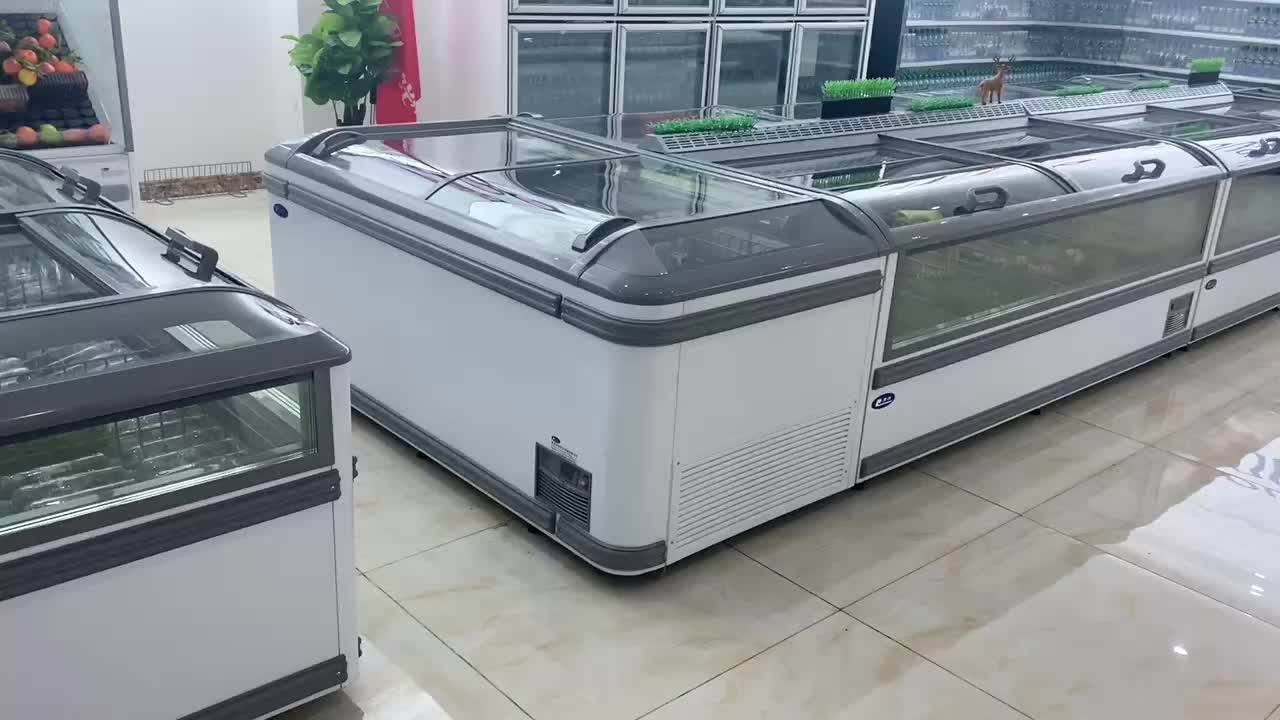 Curved Chest Island Freezers Deep Chest Glass Freezers Curved Sliding ...