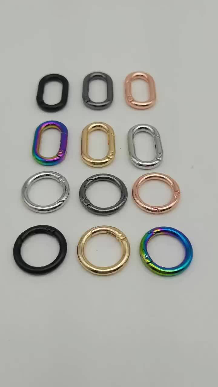 Metal Oval Ring Spring Clasps Openable Carabiner Keychain Bag Clips ...