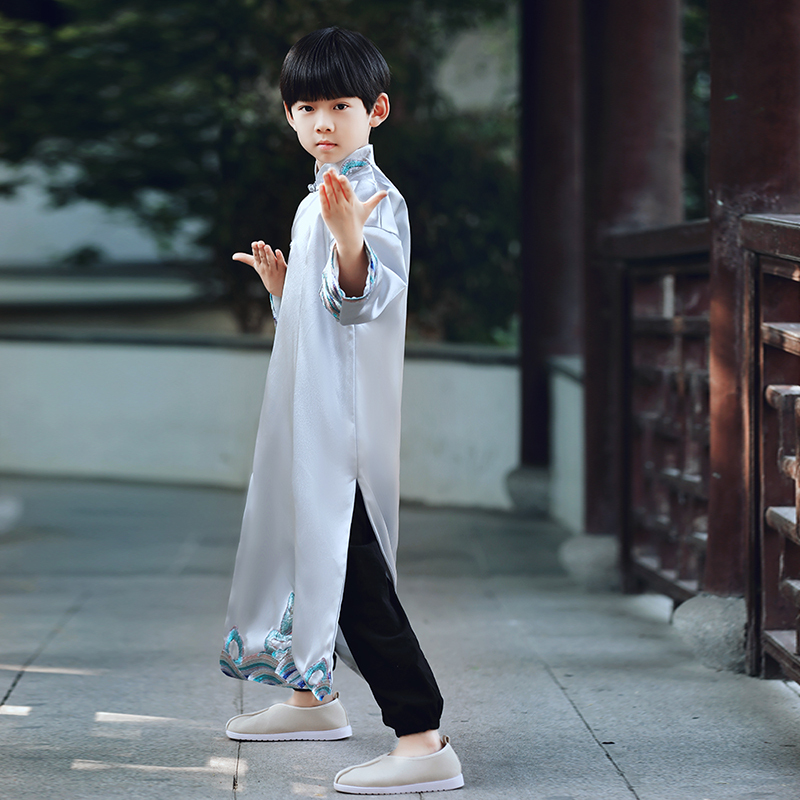 Hanfu qing Dynasty prince emperor taichi wushu performance robe for boy ...