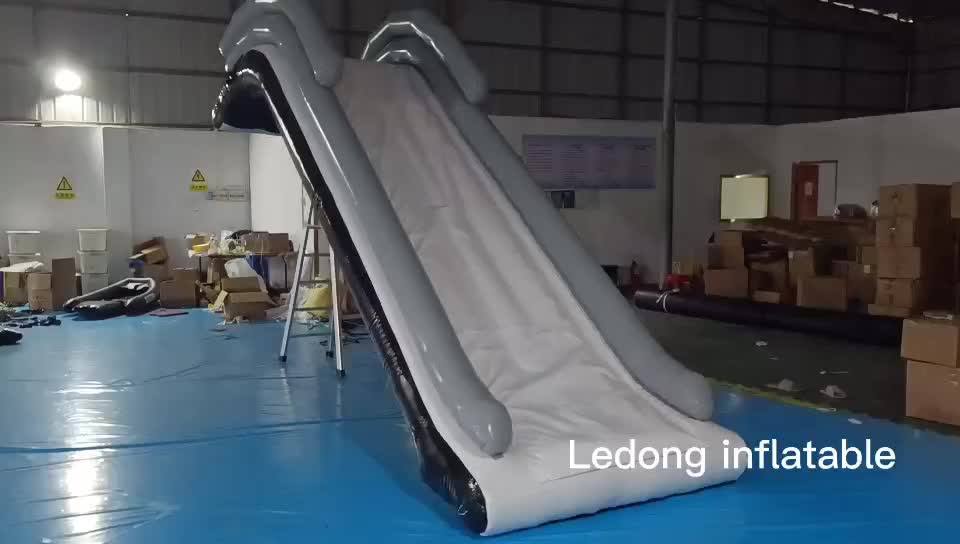 Tarpaulin Pvc Floating Dock Slide/ Inflatable Long Water Slide For Boat ...