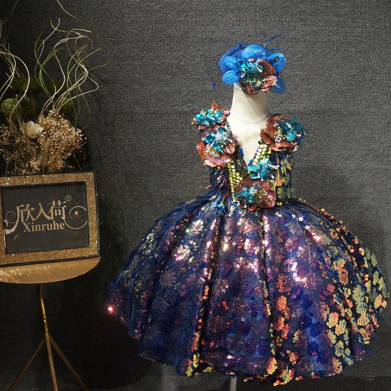 Xin into the lotus children's dress short unkempt skirt princess dress ...
