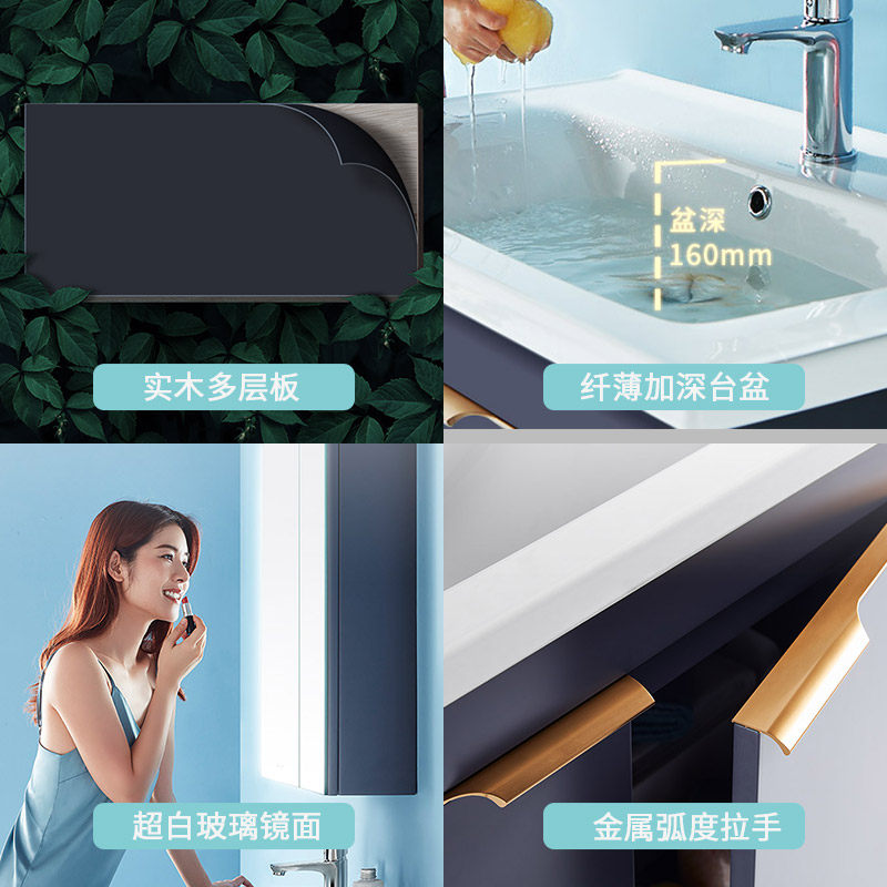 Huida home small apartment bathroom set toilet wash basin cabinet ...