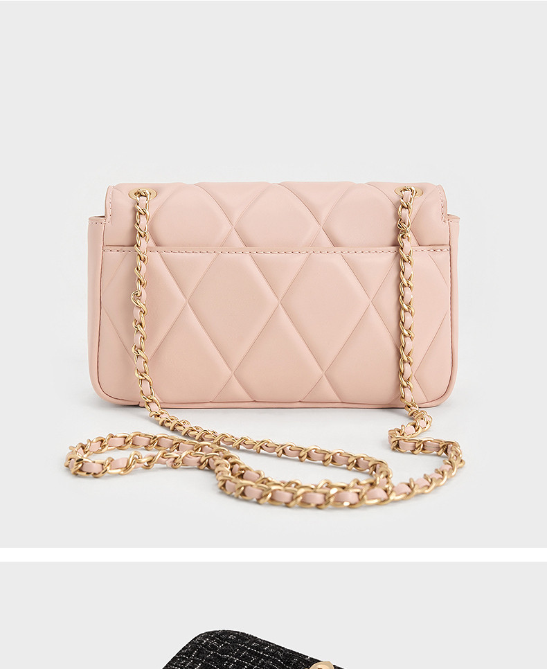CHARLES&KEITH25秋新款CK2-20671747時尚菱格鏈條單肩斜挎小方包|小方包|ETMall東森購物網