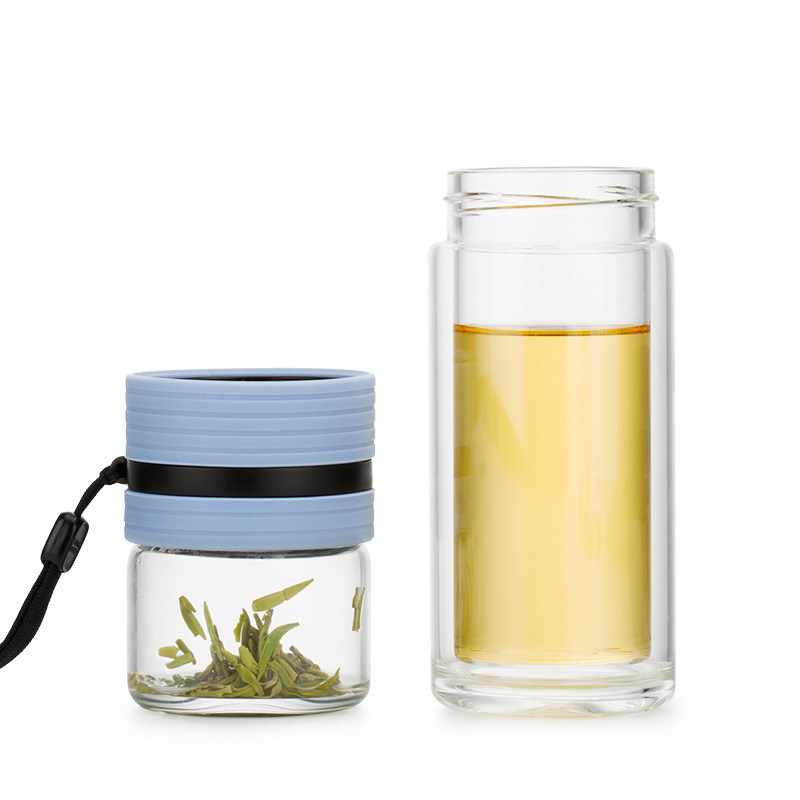 Tianfu Tea Double-layer glass portable filter cup Tea water separation ...