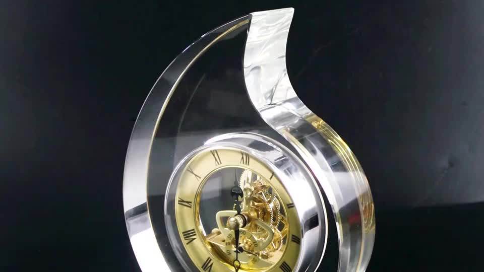 Wholesale K9 Luxury Gold Blank Crystal Clock Custom Personalize Engrave ...