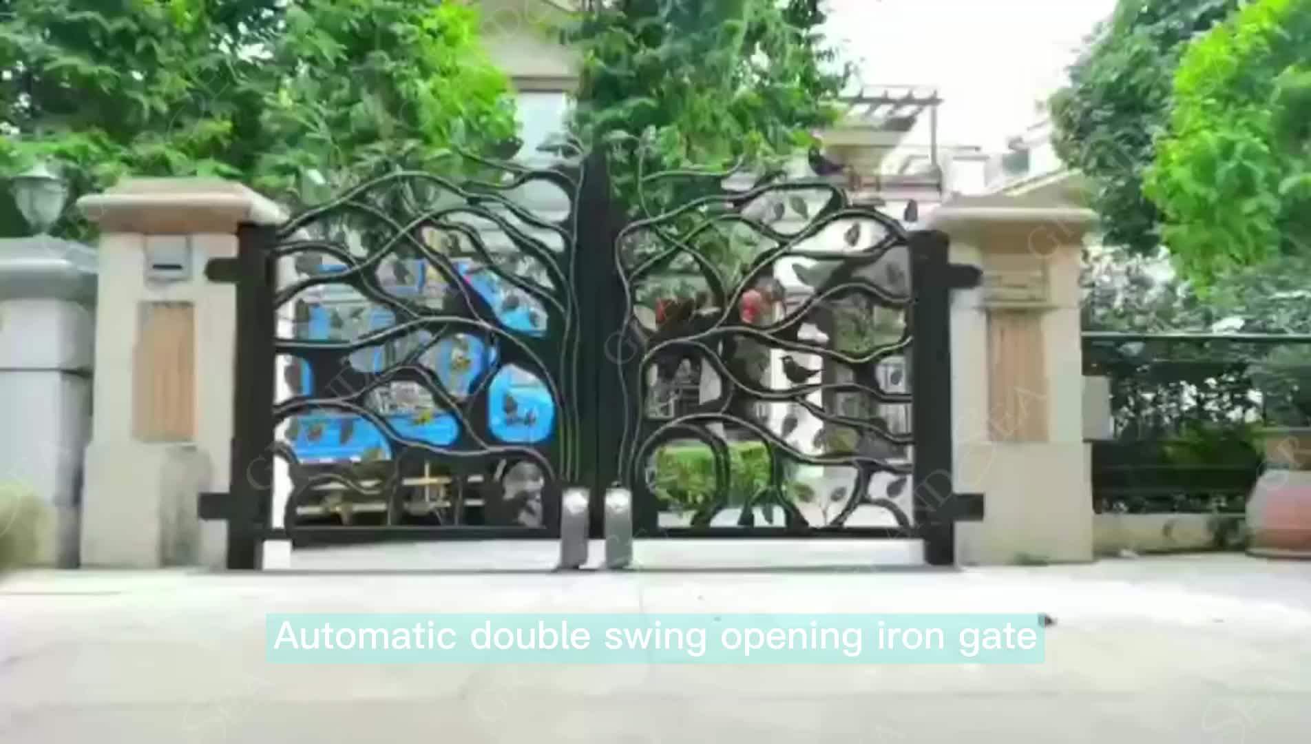 Double Main Door Exterior French High Quality Wrought Iron Gate Design ...