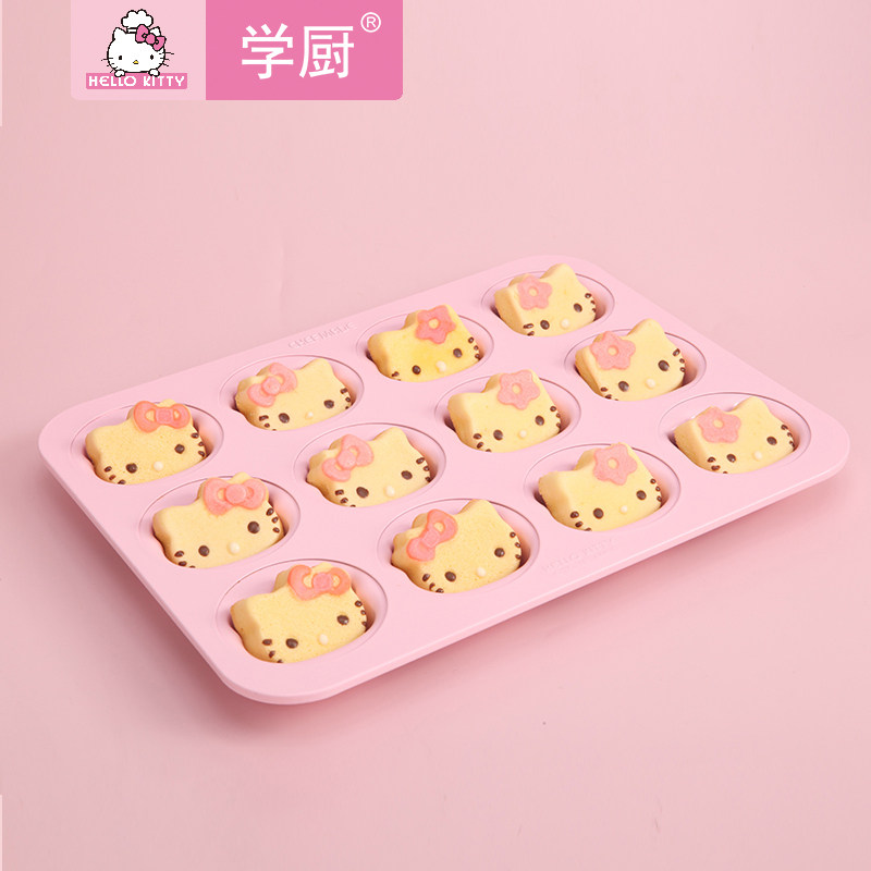 Kitty authorized cartoon 12-cup non-stick cat head sponge cake bread ...