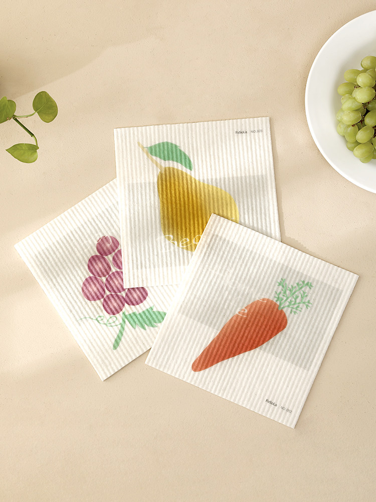 FaSoLa wood pulp cotton rag kitchen dishwashing cloth housekeeping ...