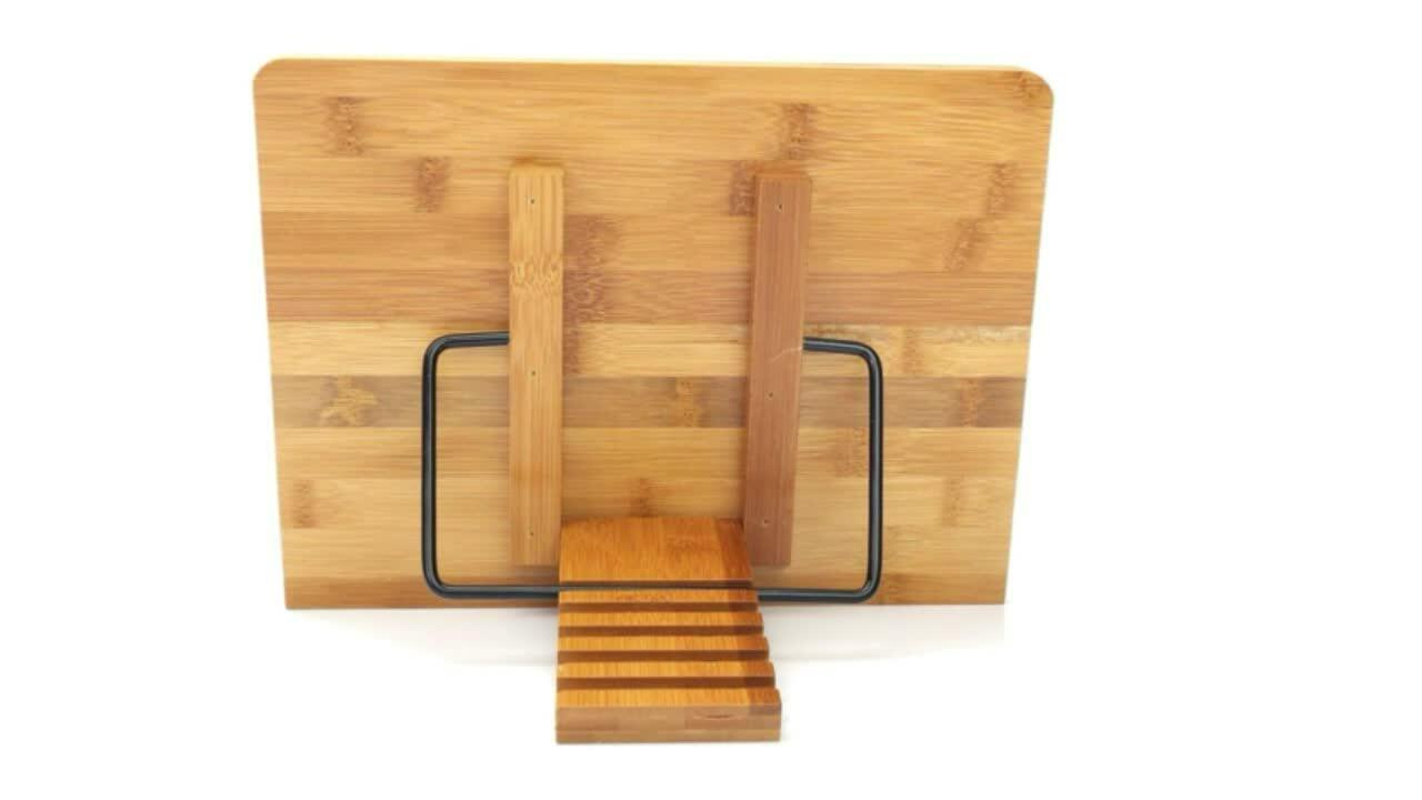 Book Stand Expandable&adjustable Desktop Bamboo Books Stand Rack Table ...