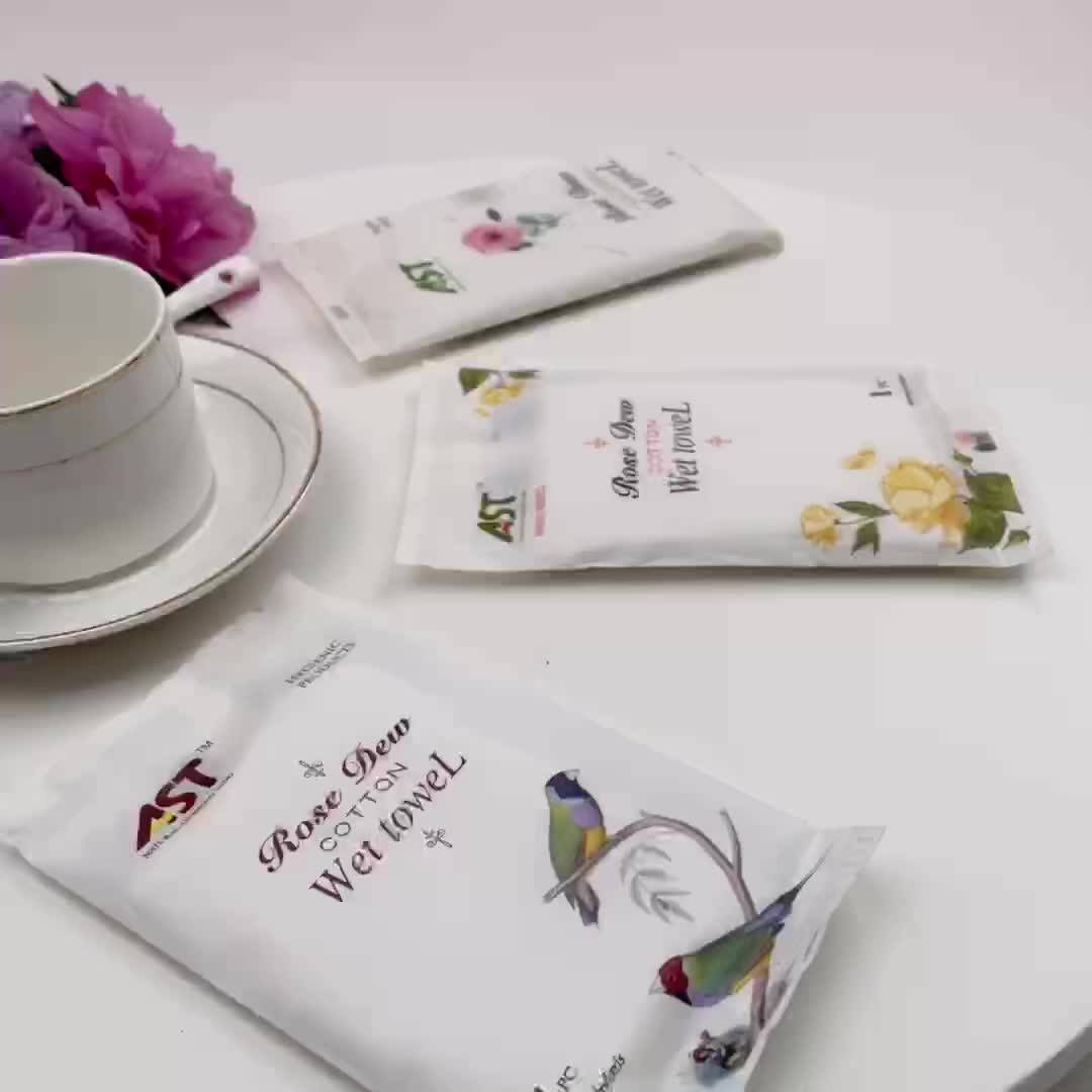 Private Label Disposable Single Packaging Wet Tissue Refreshing Cotton ...