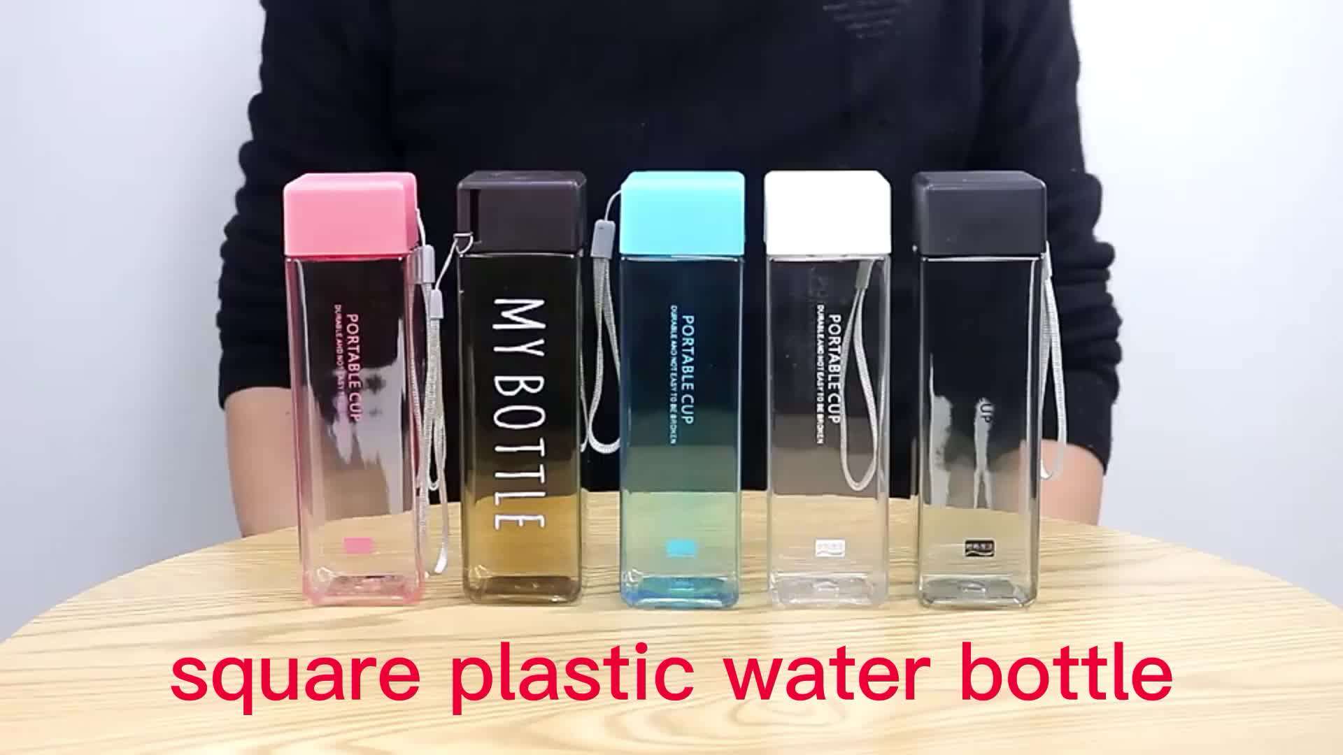 430ml Square Shaped Water Bottle Square Water Bottle Transparent ...