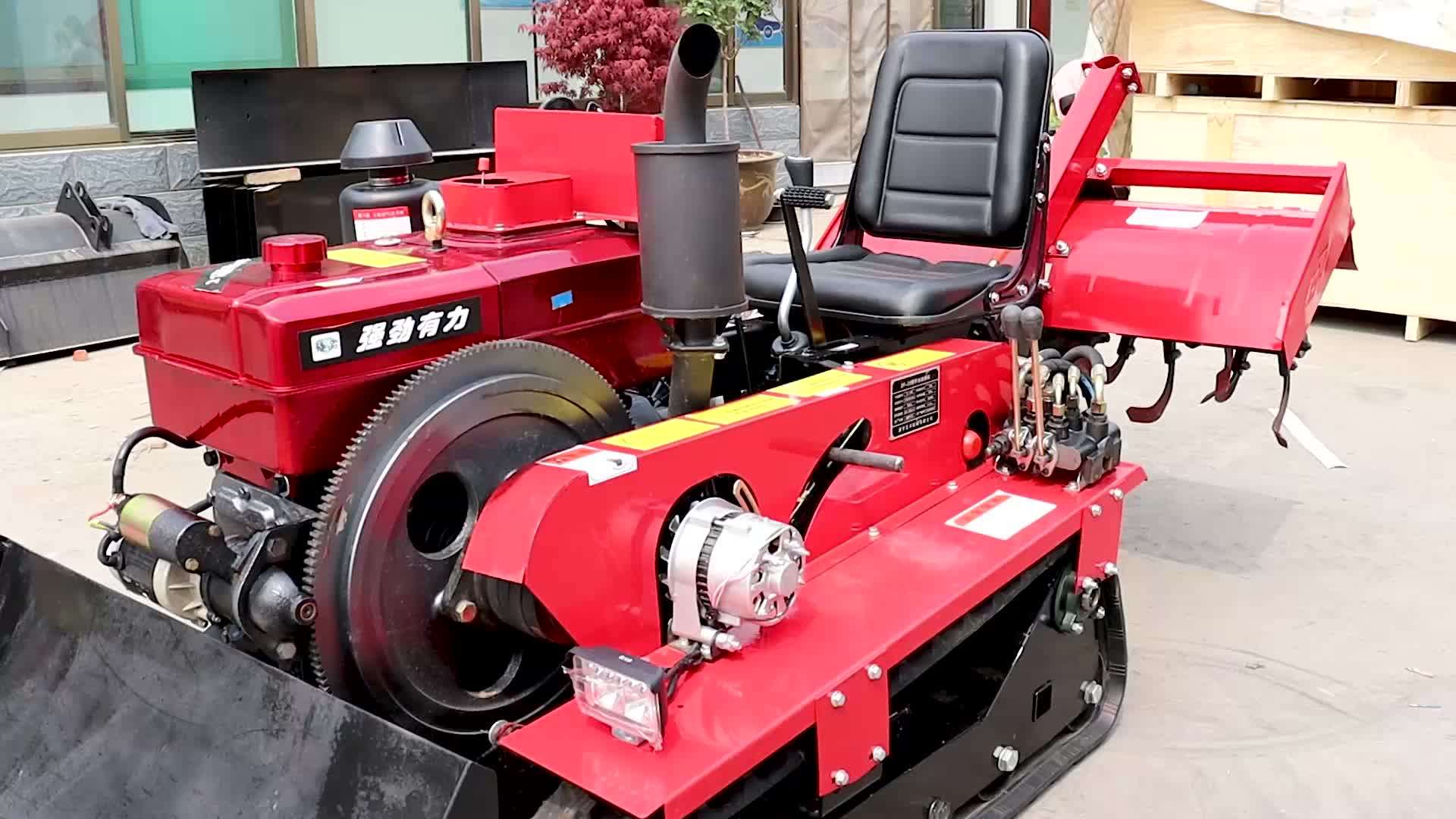 Big Double Plow Crawler Rotary Tiller Diesel Engine 25hp/35 Hp ...