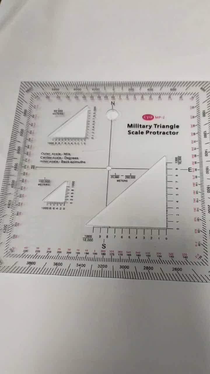 Mp-2 Triangle Scale Protractor 5"x5" Coordinate Scale Protractor Grid ...
