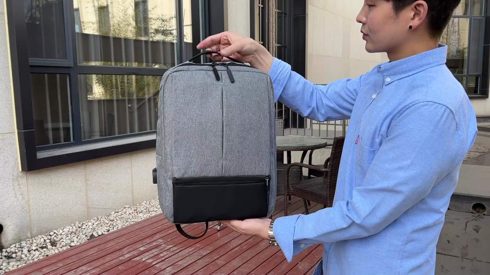 3 In 1 Laptop Bag With Usb Port Customized Striped Computer Backpack ...