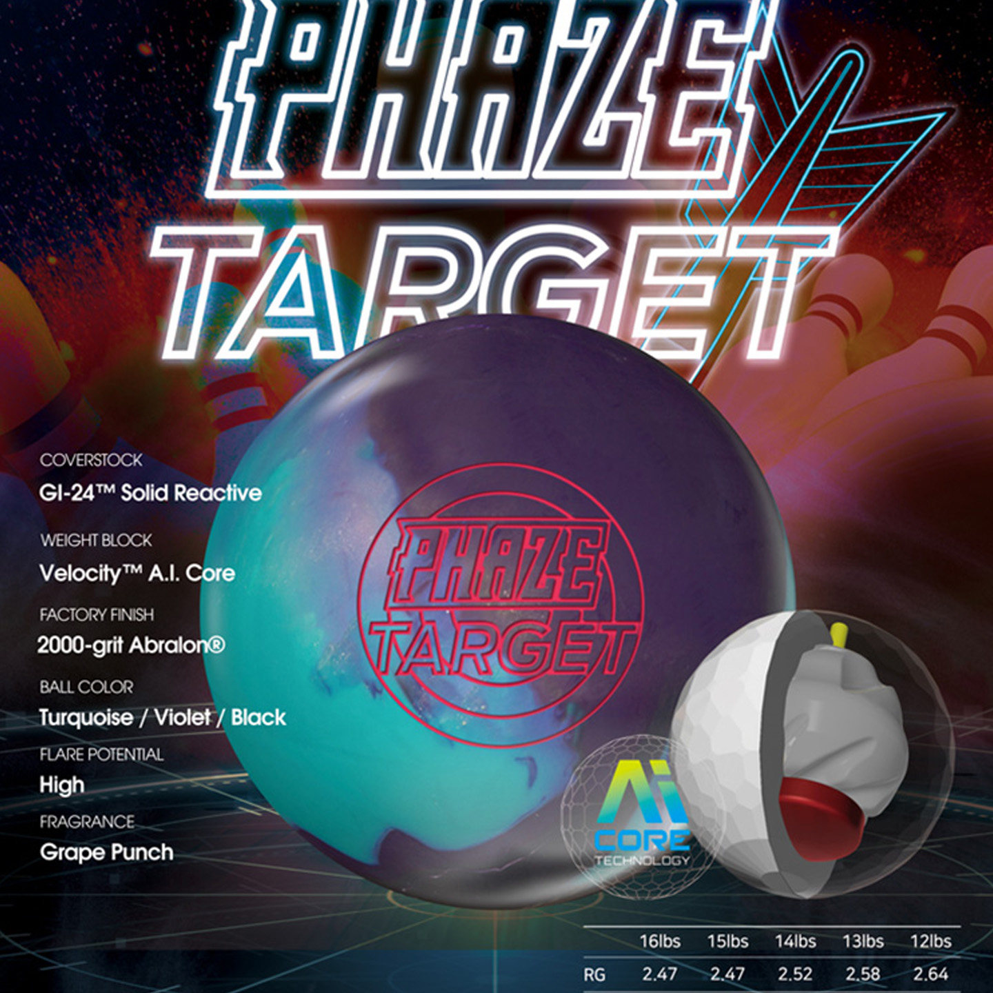 风暴品牌亚洲版弧线保龄球，目标摇滚PHAZE TARCET 15磅长油球，助你成为保龄球王者！🎳💥-保龄球-淘宝百科网