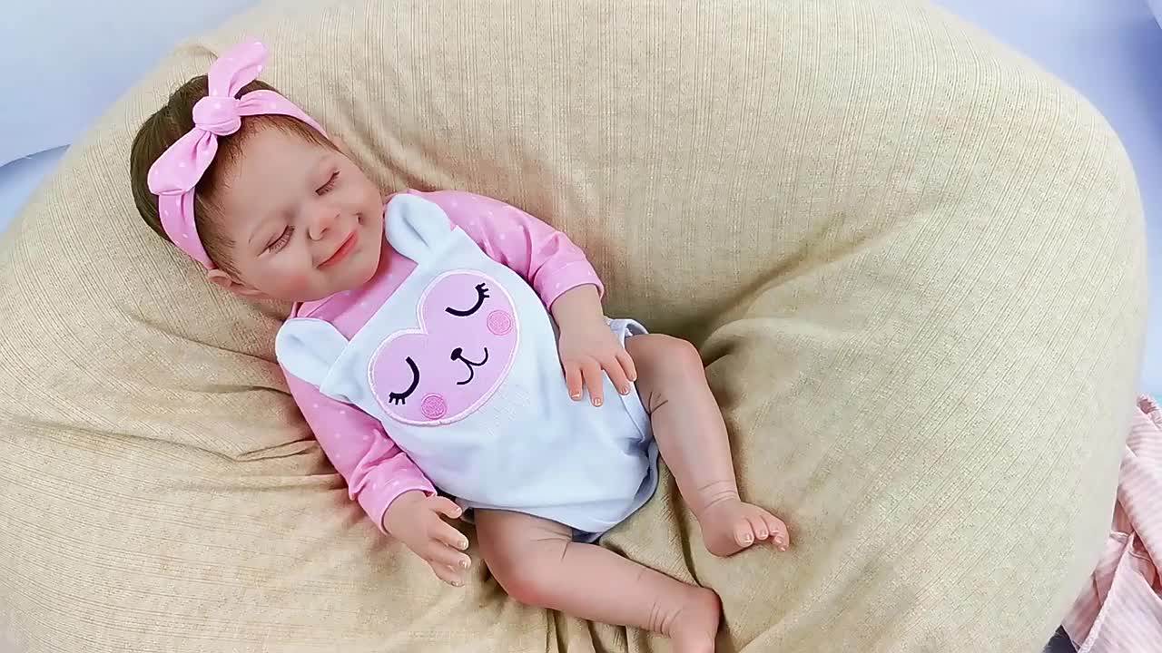18" Soft Vinyl Silicone Realistic Baby Sleeping Girl Dolls Lifelike ...