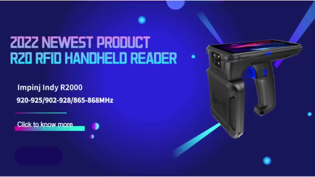 Uhf Rfid Reader R20 Handheld Pda Long Range Handheld Terminal Barcode Scanner 1d/2d Barcode ...