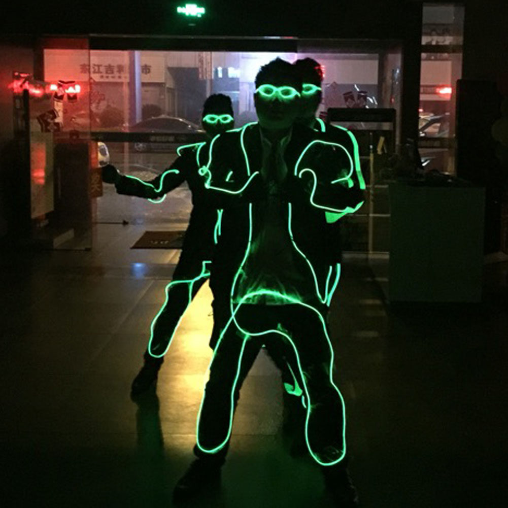 LED Neon EL Wire Tube Costumes Luminous Clothes Dancing DJ Nightclub ...