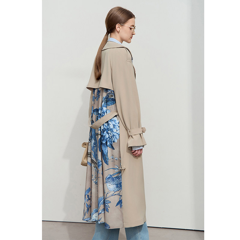 Amii2024 Spring Minimalist New Long Belt Loose Patchwork Bird Digital ...