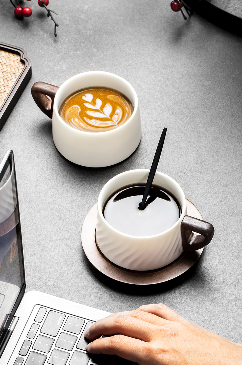 咖啡杯杯碟套装 陶瓷杯子高档精致高级感轻奢美式咖啡杯-阿里巴巴