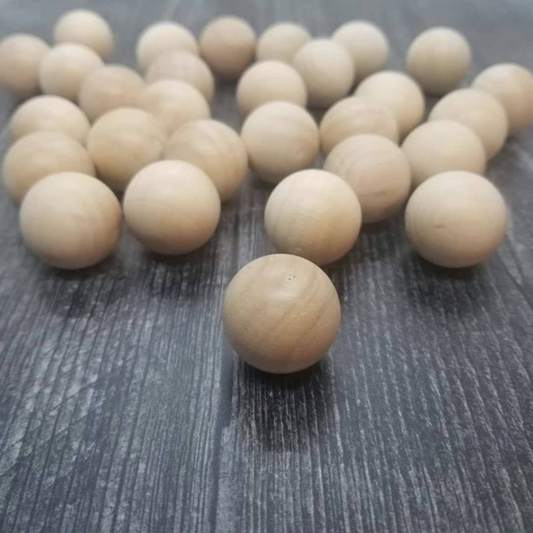 Customized Unfinished Solid Wooden Balls Wooden Photo Prop Natural ...