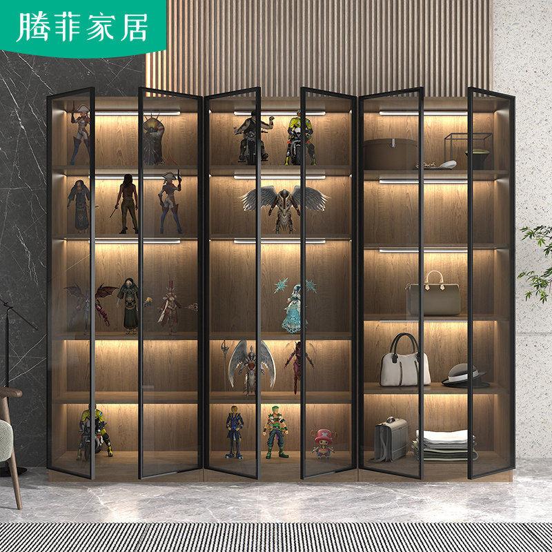 [USD 768.82] Light luxury figure cabinet model display cabinet glass ...