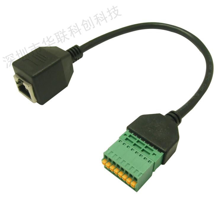 RJ45水晶头转8位端子RJ45公头母头RJ45带线转接头网线插座转端子-阿里巴巴