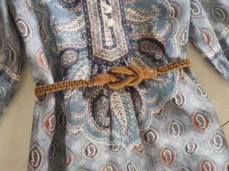 2023 Spring New Holiday Series Button Placket Robe Style with Belt ...