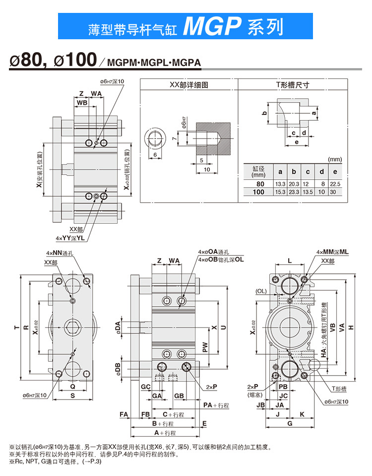 얇은 SMC 축 가이드 실린더 MGPM32-25Z / 50/75/100/125/150/175/200 / 300Z :: 하오바이크
