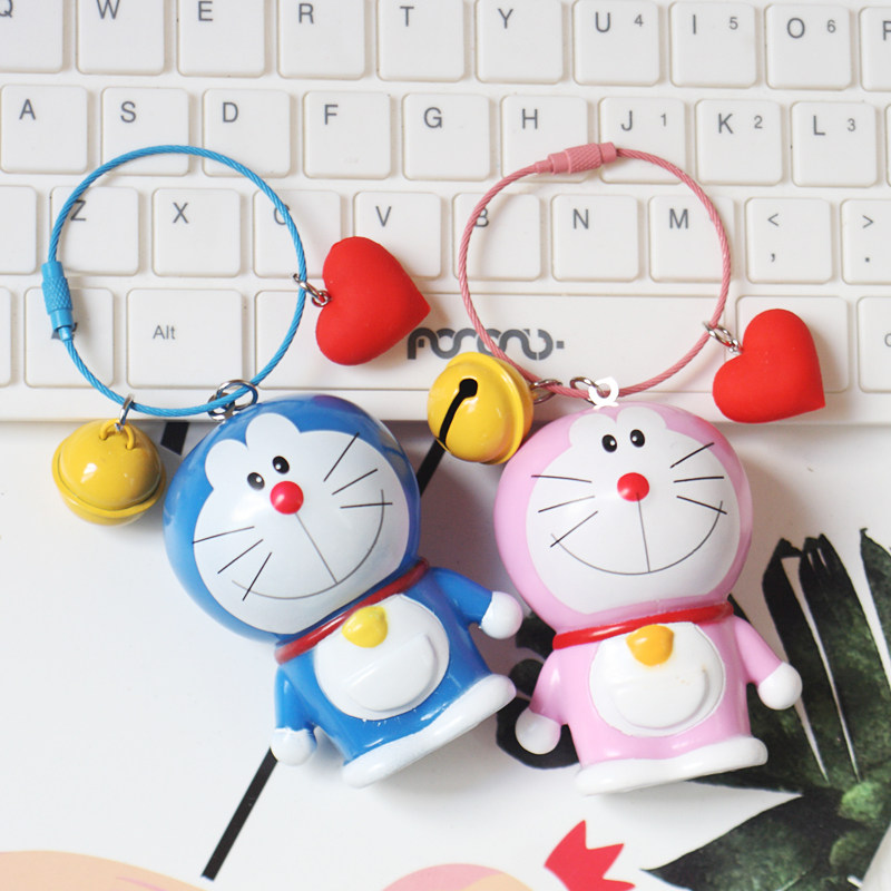 Cute and creative cartoon Jingle Doraemon doll key chain female bell ...