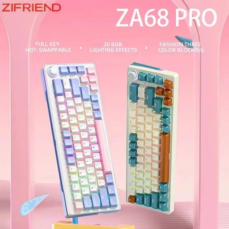 ZIFRIEND ZA68 Pro 68 Keys 3 Modes Mechanical Keyboard PBT RG